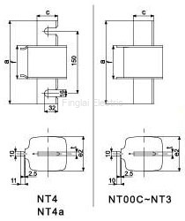 NT2 400A blade ceramic fuse link RT16-2