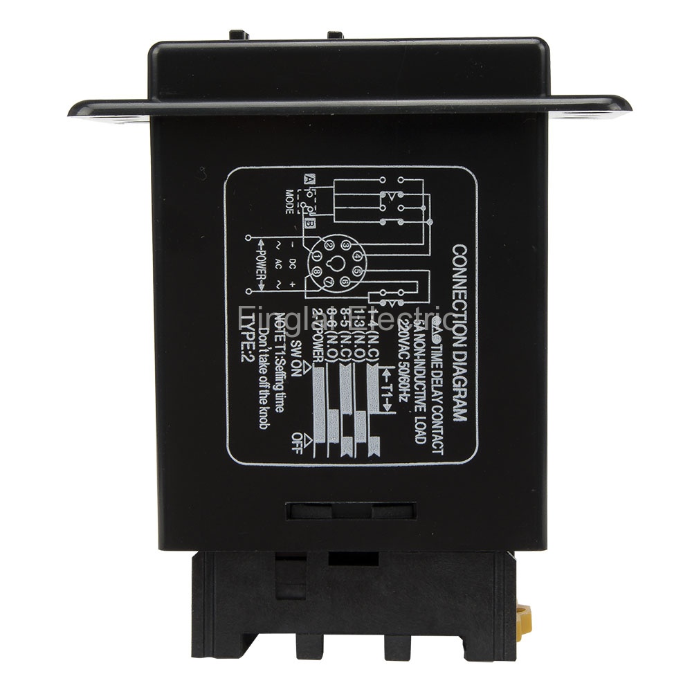 ASY-2D AC 220V 99min on delay DPDT black case digital time relay with ...