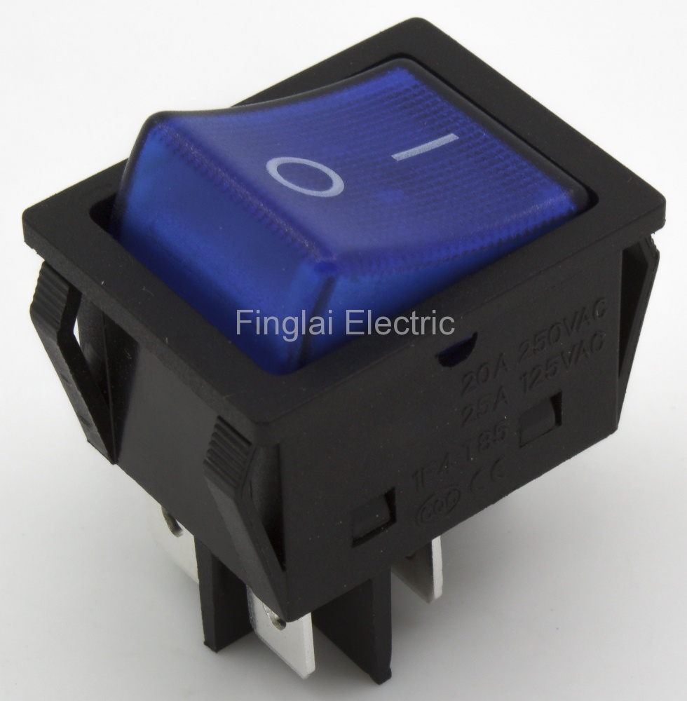 KCD4-201N-2-A rocker switch with blue color