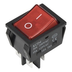 KCD2 KCD4 series rocker switch with 30x22 mm perforate dimensions